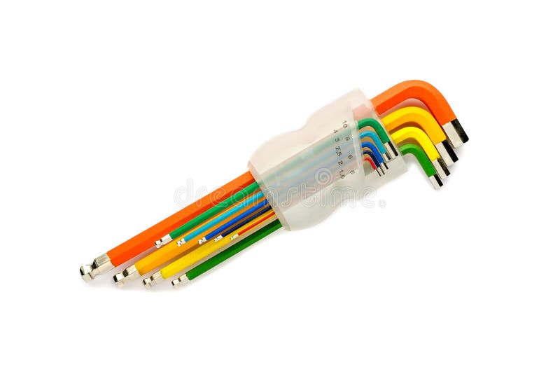 Allen key stock image. Image of hexagon, diameter, white - 81947425