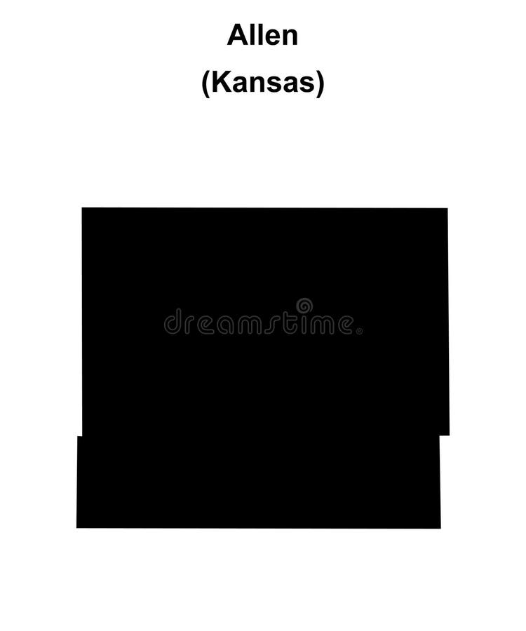 Allen outline map stock vector. Illustration of kansas - 361547321
