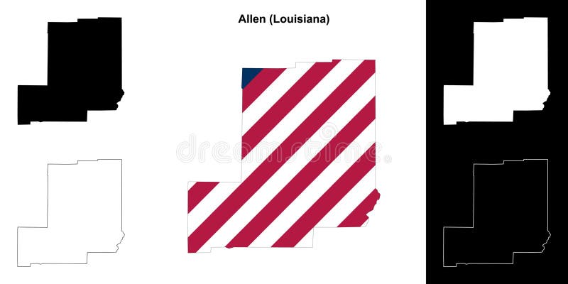 Allen outline map stock vector. Illustration of paroisses - 323914413
