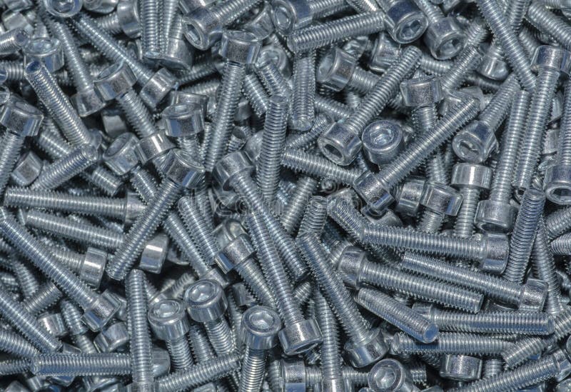 Allen screws chromed steel stock photo. Image of group - 43920488