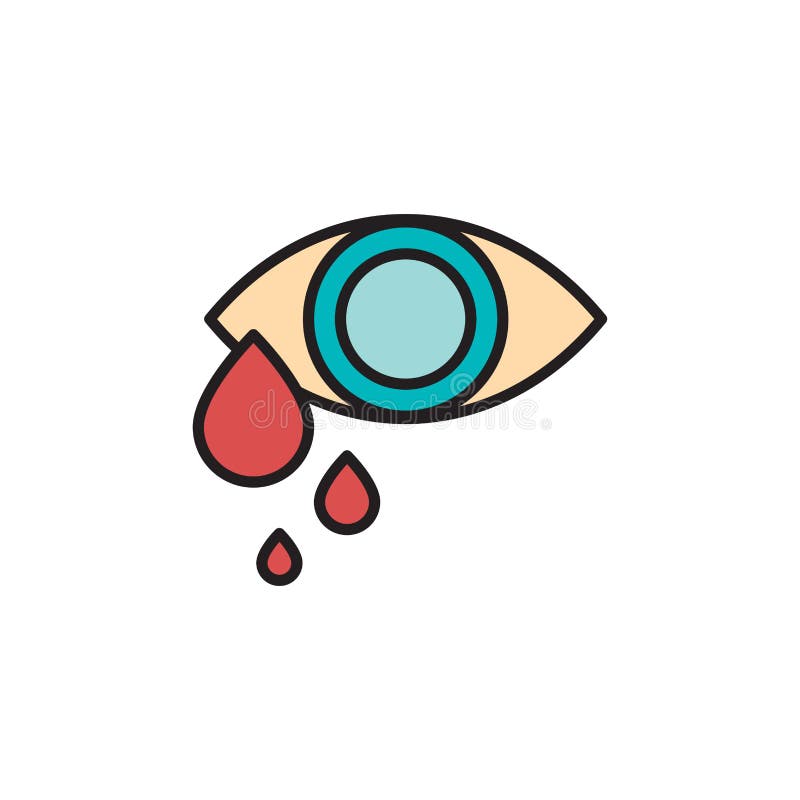 Allergic Reaction Cry Vector Icon Symbol Eye Isolated on White ...