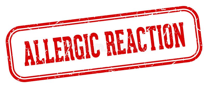 Allergic Reaction Stamp. Allergic Reaction Rectangular Stamp on White ...