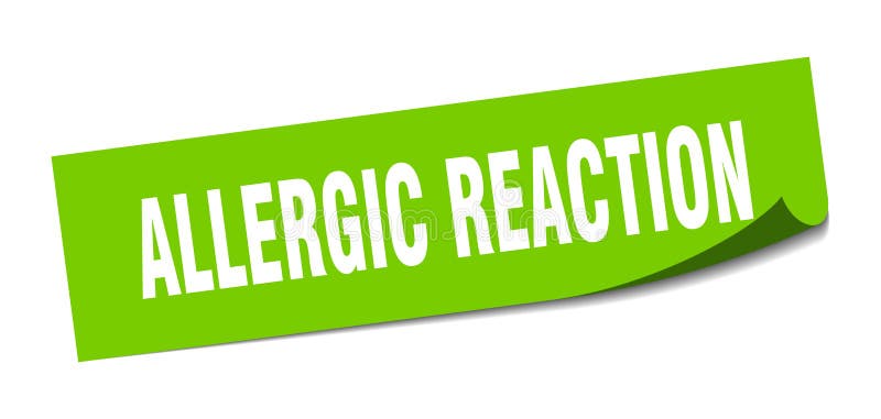 Allergic Reaction Sticker. Square Isolated Label Sign. Peeler Stock ...
