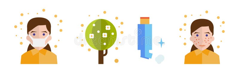 Allergies and Allergic Diseases Icon Vector Set Stock Vector ...