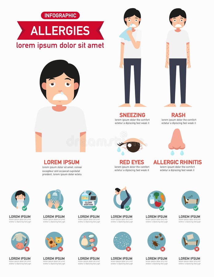 Allergies Infographics.vector Stock Vector - Illustration of drug ...