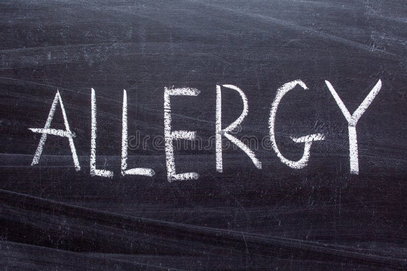 Allergy Handwritten Text on a Black Chalk Board Stock Photo - Image of ...