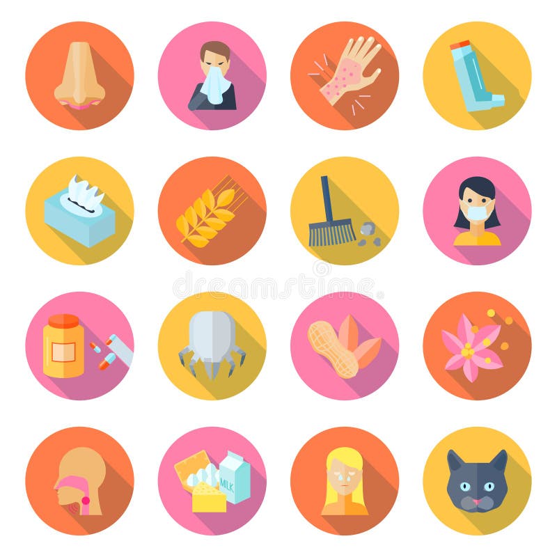 Allergy Icon Flat stock vector. Illustration of pictogram - 50594309