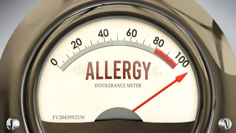 Allergy and Intolerance Meter that is Hitting a Full Scale, Showing a ...