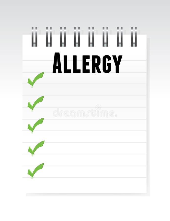 Allergy List Note Paper Illustration Design Stock Illustration ...