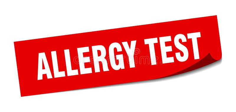 Allergy Test Sticker. Square Isolated Label Sign. Peeler Stock Vector ...