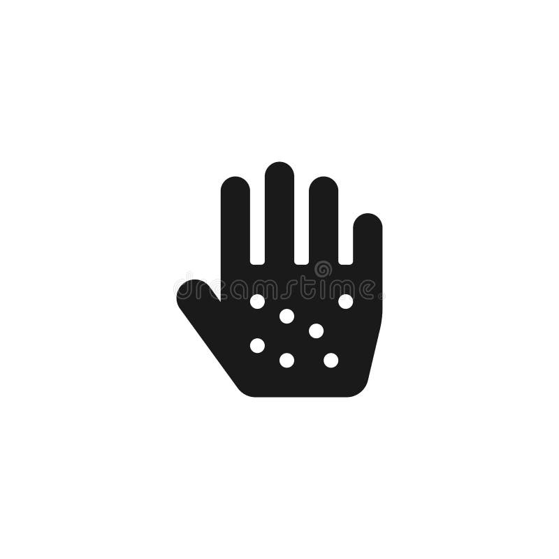 Allergy Vector Icon. Hand with Allergy Reaction Black Flat Symbol ...
