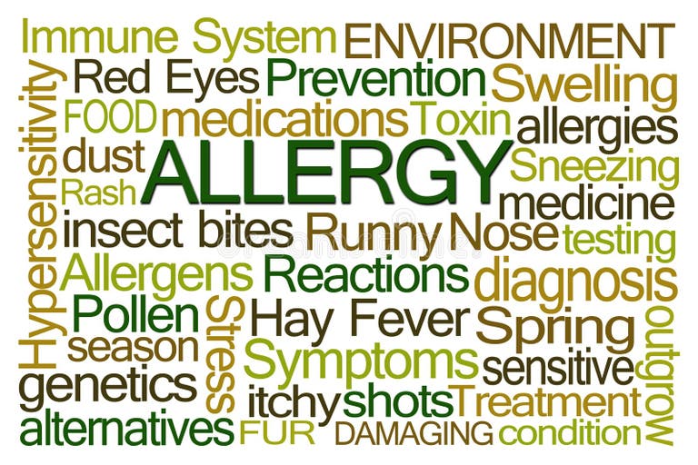 Allergy Word Cloud stock illustration. Illustration of sneezing - 62290084