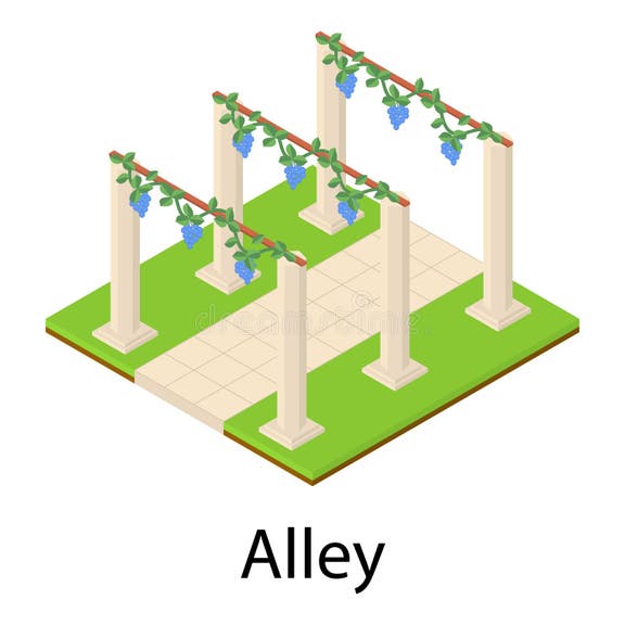 Alley Icon, Isometric Style Stock Vector - Illustration of sign, symbol ...