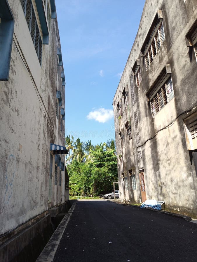 Alley road on building stock photo. Image of architecture - 247885478