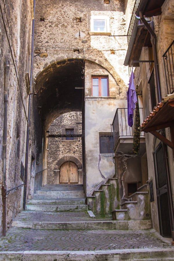 Alley of Scanno stock image. Image of view, outdoor, town - 53227637