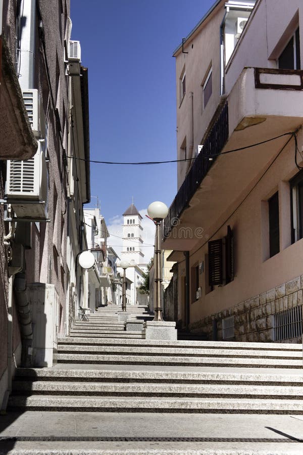 Alley with steps stock photo. Image of stairs, island - 33998952