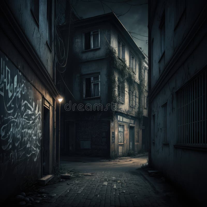 Alley with Wall Covered in Graffiti Created Using Generative Ai ...