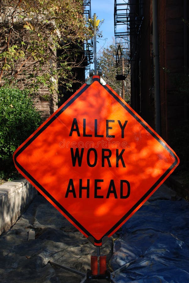 Alley Work Ahead Construction Sign Picture. Image: 8272020