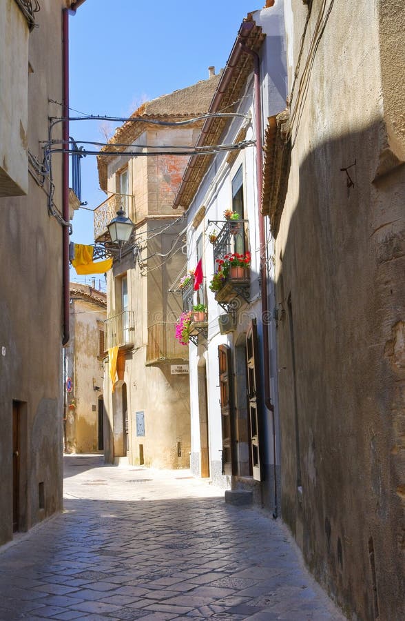 Alleyway. Acerenza. Basilicata. Italy. Stock Image - Image of outside ...