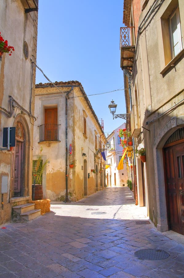 Alleyway. Acerenza. Basilicata. Italy. Stock Image - Image of housing ...