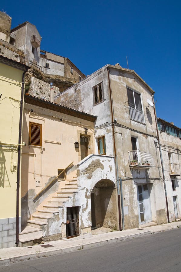 Alleyway. Acerenza. Basilicata. Italy. Stock Image - Image of blue ...