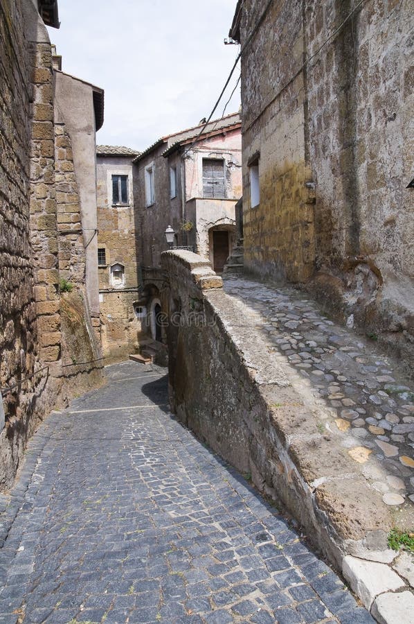 Alleyway. Calcata. Lazio. Italy. Stock Image - Image of alley, door ...