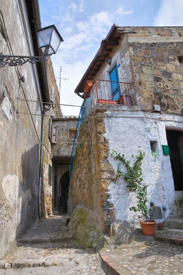 Alleyway. Calcata. Lazio. Italy. Stock Image - Image of exterior ...