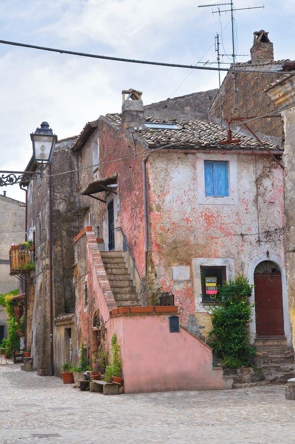 Alleyway. Calcata. Lazio. Italy. Stock Image - Image of outdoor ...