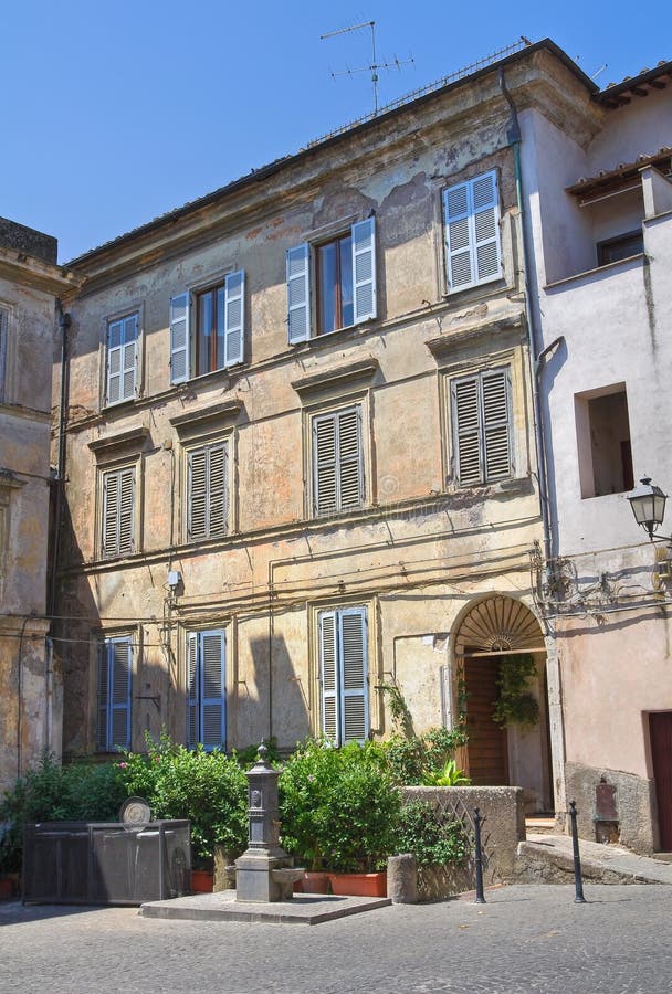 Alleyway. Capranica. Lazio. Italy. Stock Photo - Image of cobblestone ...