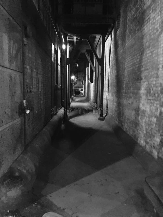 Alleyway stock photo. Image of monochrome, black, street - 95308534
