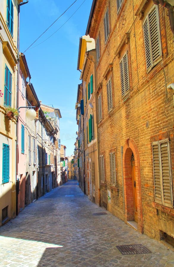 Alleyway. Macerata. Marche. Italy. Stock Photo - Image of historical ...