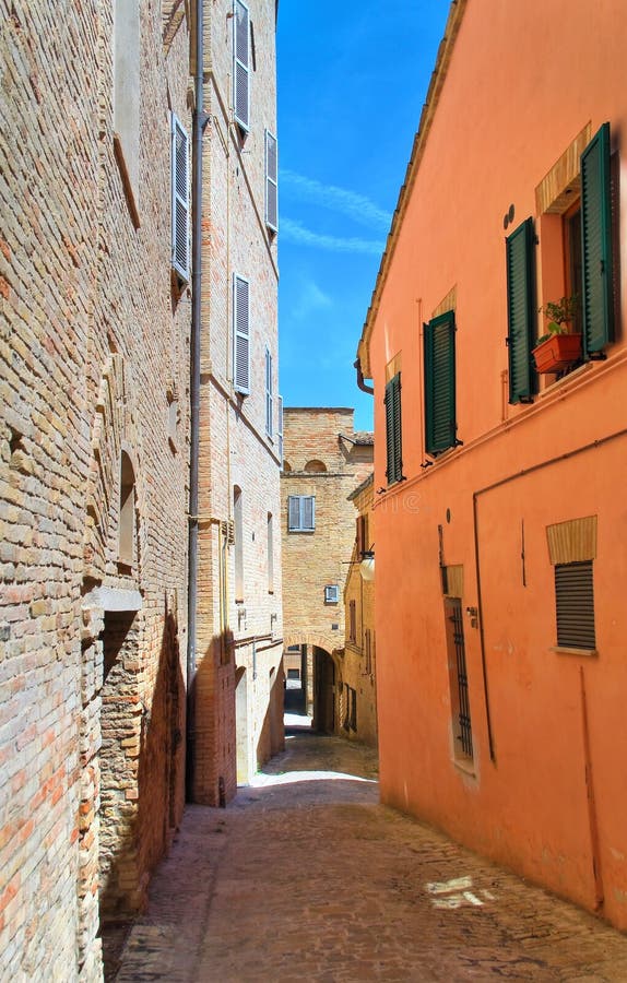 Alleyway. Macerata. Marche. Italy. Stock Photo - Image of historical ...