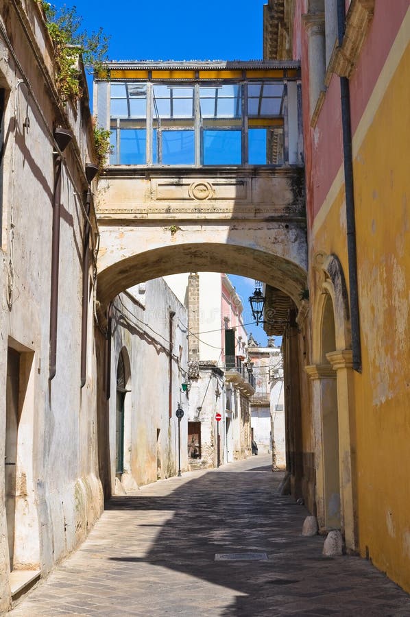 Alleyway. Nardo. Puglia. Italy. Stock Image - Image of archway, baroque ...