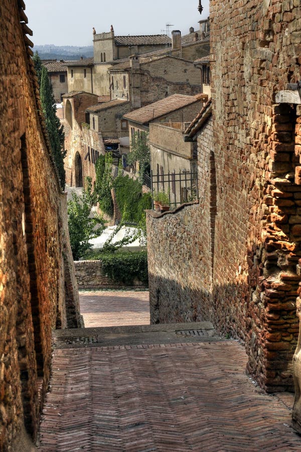 Medieval Town in Tuscany Italy Stock Image - Image of archway, doorway ...