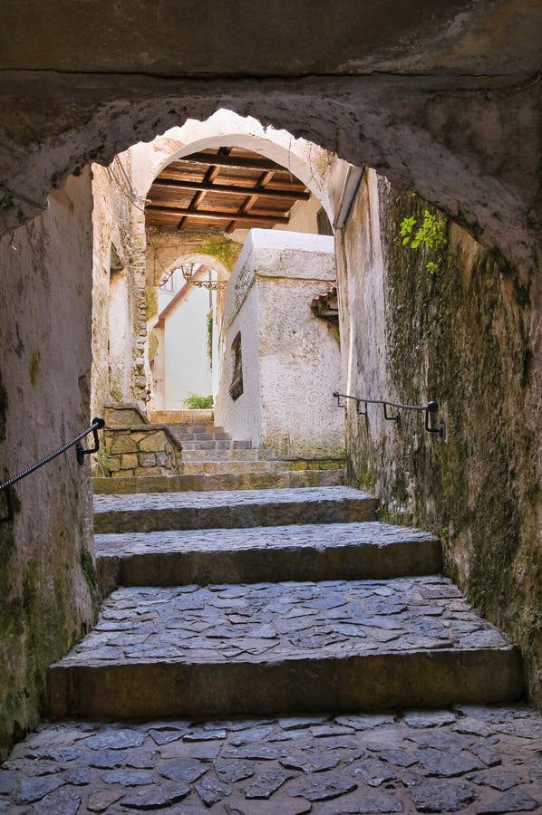 Alleyway. Scalea. Calabria. Italy. Stock Image - Image of dwelling ...