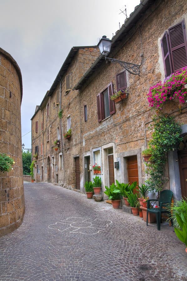 Alleyway. Sutri. Lazio. Italy. Stock Photo - Image of balcony, lazio ...