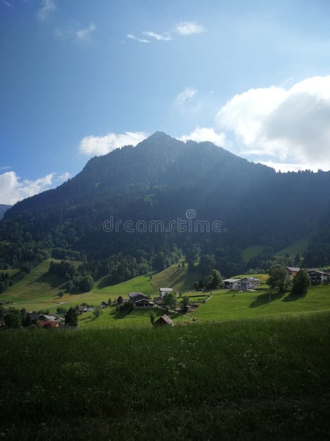 Allgeau Mountains Sunlights Stock Image - Image of mountains, berge ...