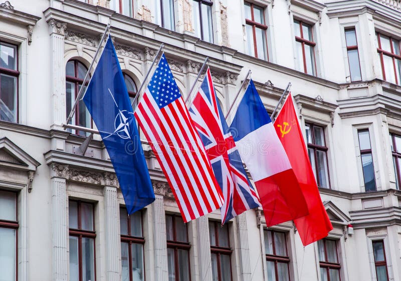 The Flags of the Allied Anti-Hitler Coalition in World War II Stock ...