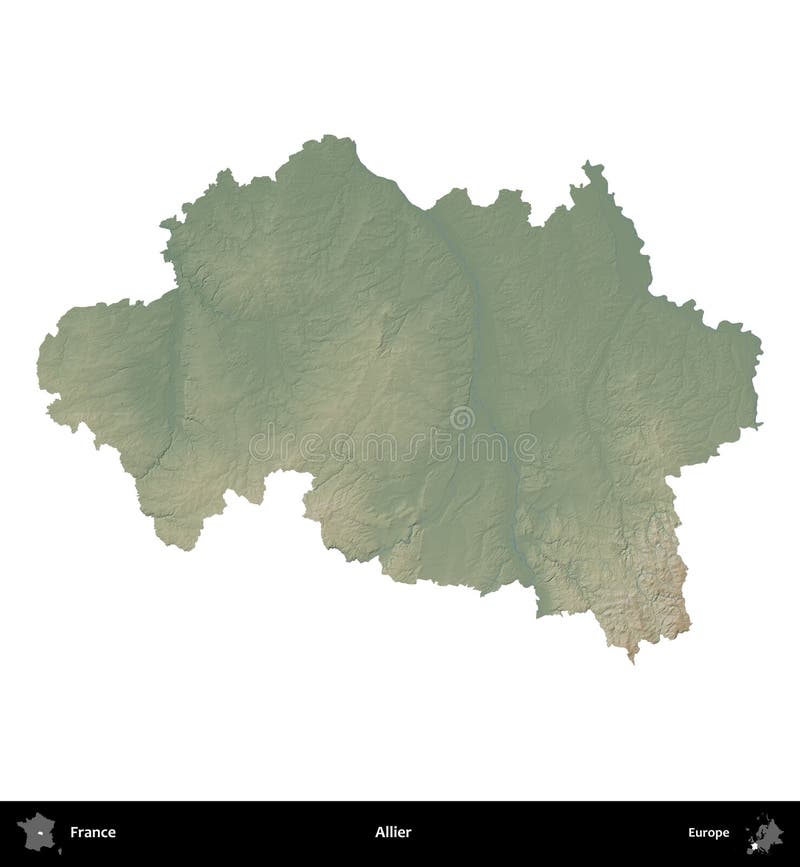 Allier, France, Isolated on White. Physical Stock Illustration ...