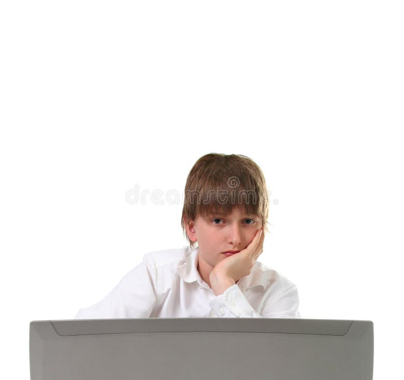 Allievo annoiato fotografia stock. Immagine di calcolatore - 2359206