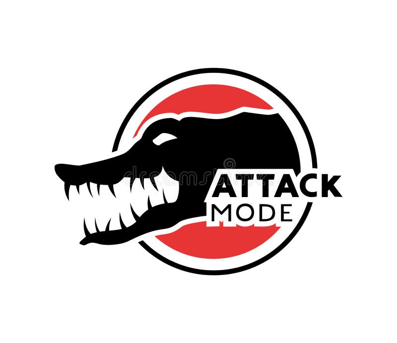 Alligator and Attack Mode Symbol Stock Vector - Illustration of symbol ...