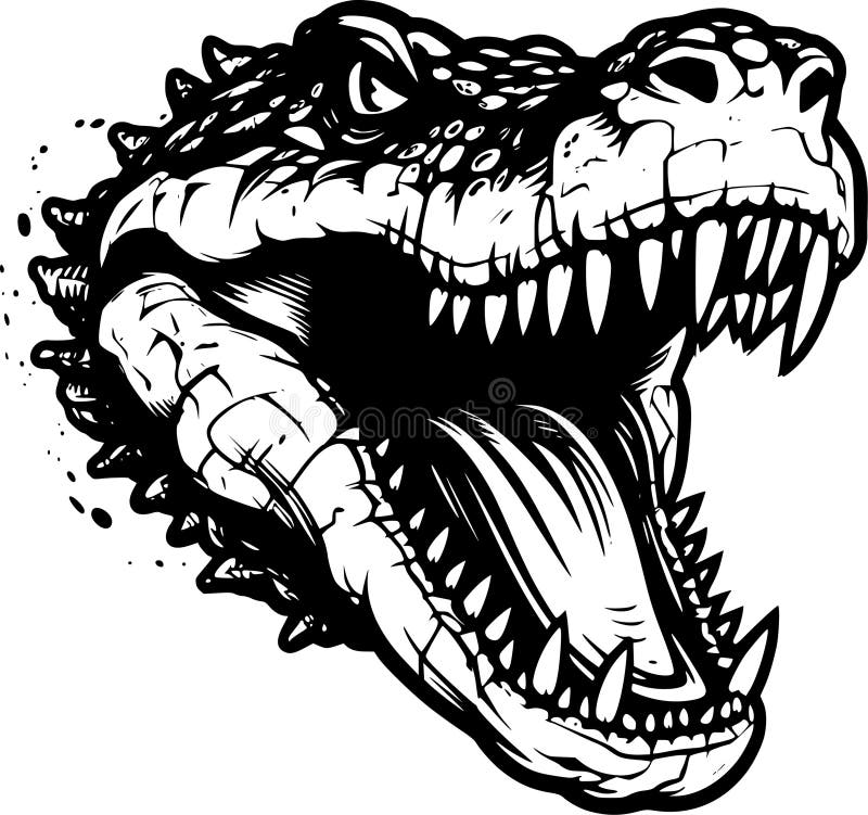 Alligator - Black and White Vector Illustration Stock Vector ...
