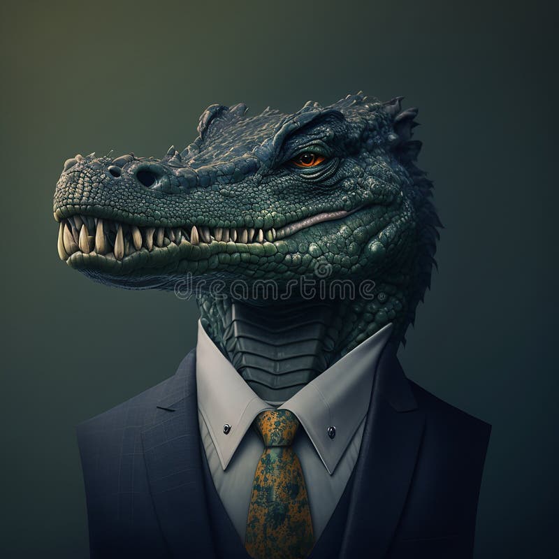 Alligator business suit stock illustration. Illustration of glasses ...