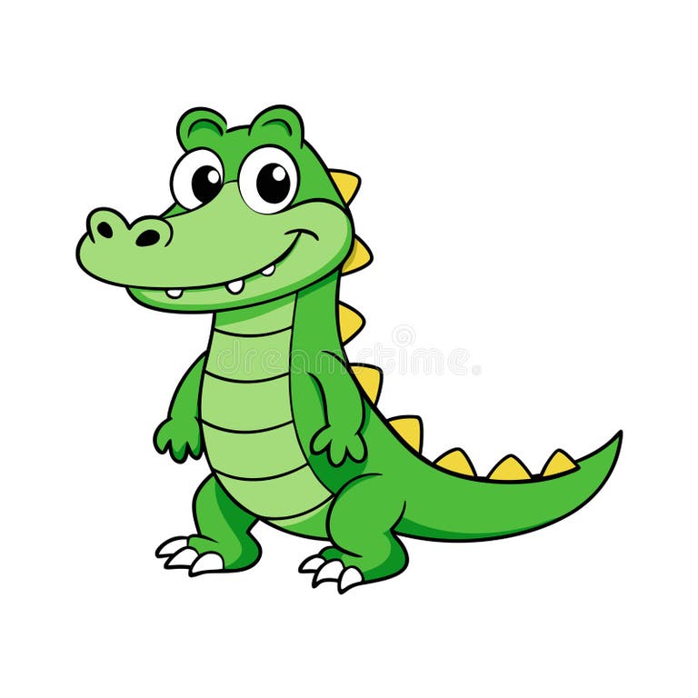 Alligator cartoon vector stock illustration. Illustration of white ...