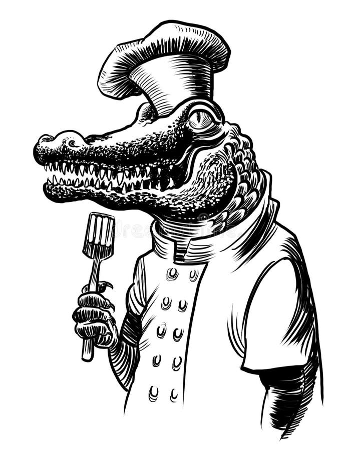 Alligator chef character stock illustration. Illustration of alligator ...