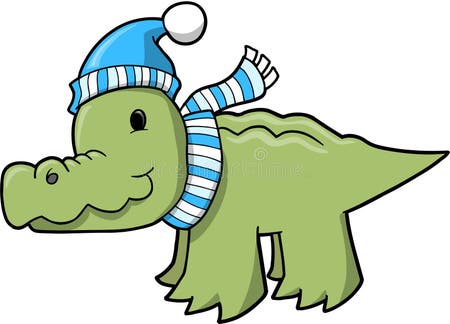 Alligator Christmas Holiday Stock Vector - Illustration of wildlife ...