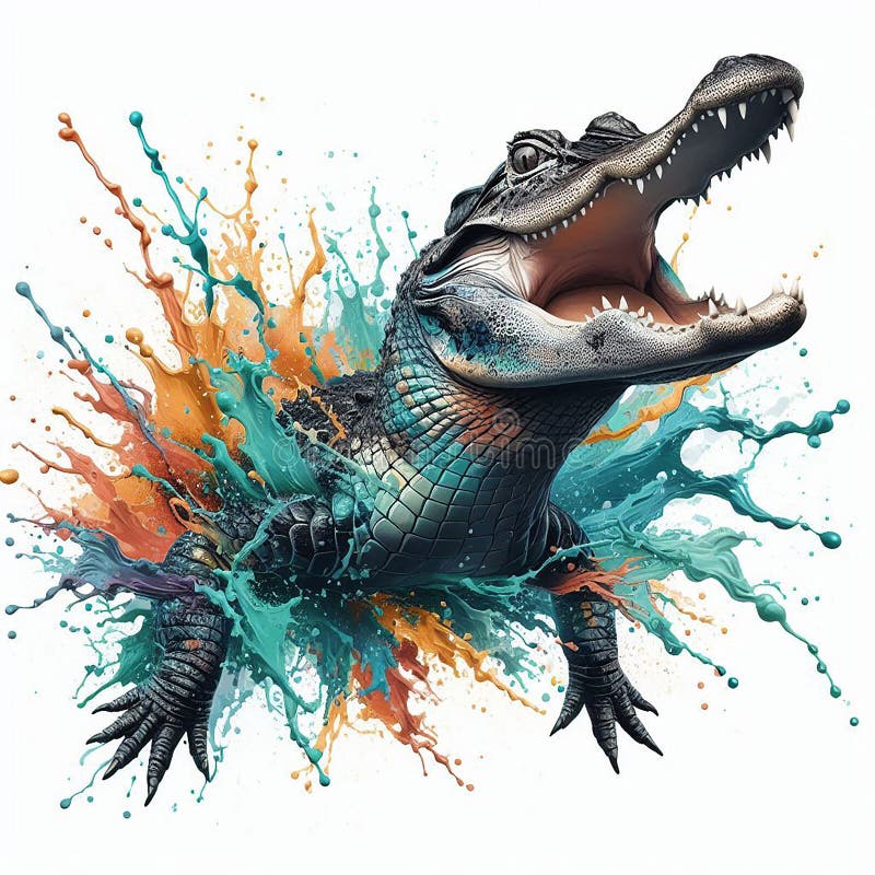 Alligator Decorative Charging Stock Illustration - Illustration of ...