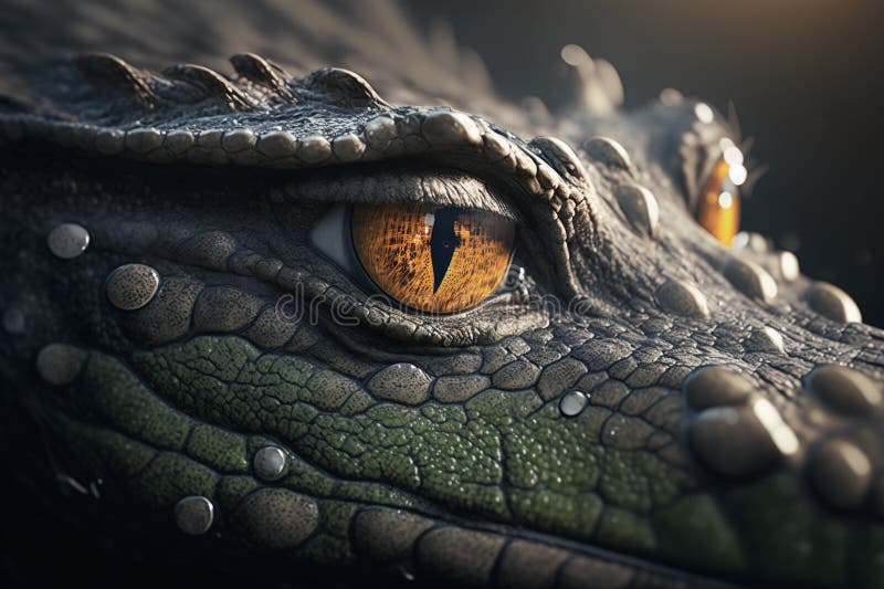 Alligator Eye Close Up View Stock Illustration - Illustration of brazil ...