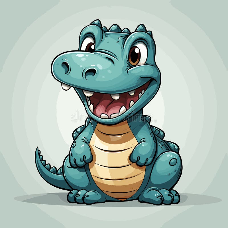 Alligator. Alligator Hand-drawn Comic Illustration. Cute Vector Doodle ...