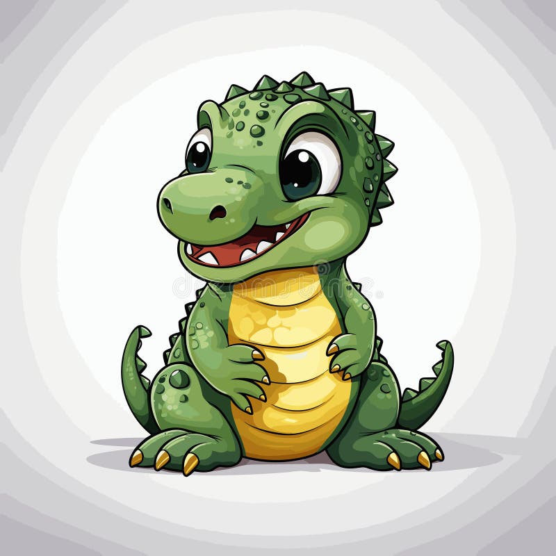 Alligator. Alligator Hand-drawn Comic Illustration. Cute Vector Doodle ...